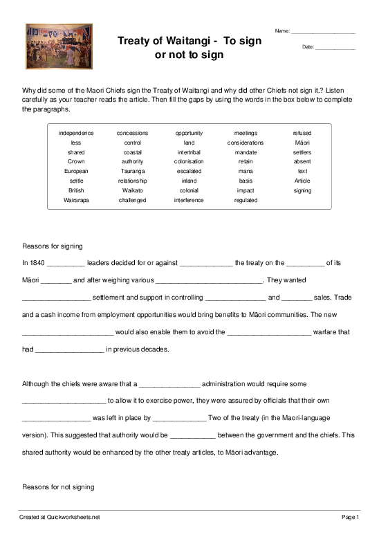 Cloze Worksheets For High School