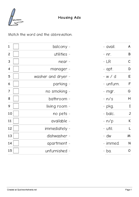 LIFE SKILLS Worksheets