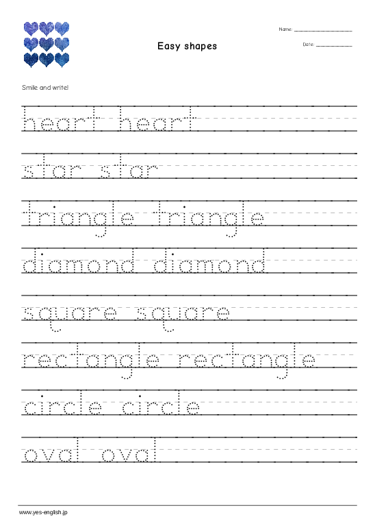 Easy Shapes Handwriting Worksheet Quickworksheets