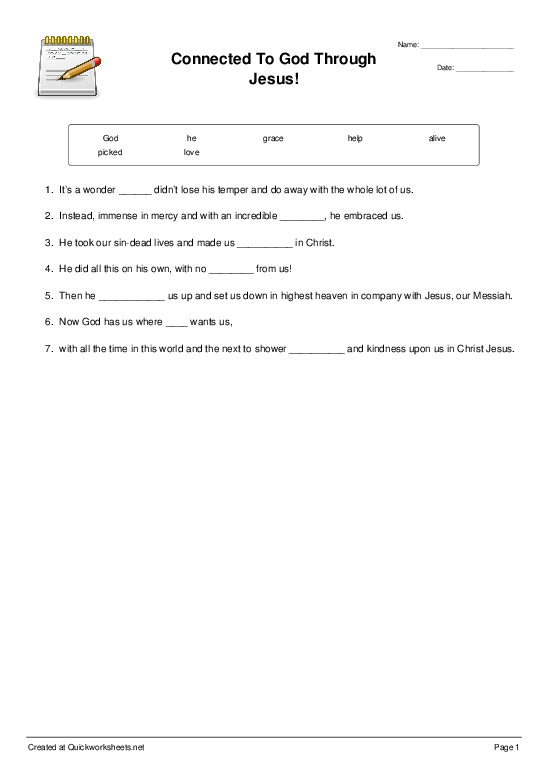 CHRISTIANITY Worksheets