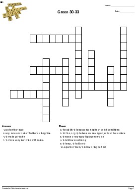 Green 30-33 - Crossword - Quickworksheets