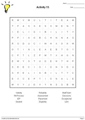 Activity 15 - Wordsearch - Quickworksheets