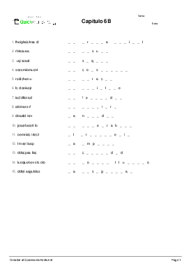 Capítulo 6B - Word Scramble - Quickworksheets